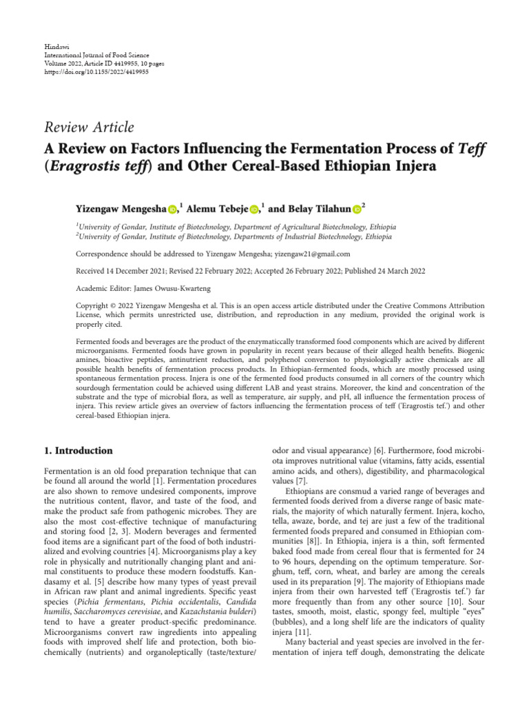A Review On Factors Influencing The Fermentation P | PDF | Fermentation ...