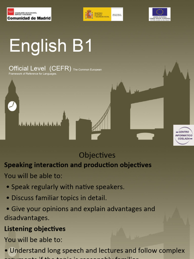English B1 Course Overview | PDF | English Language | Linguistic Typology
