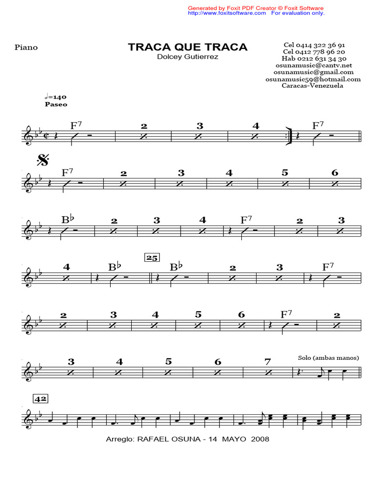 El Traca Traca - Orquesta Latinocaribeña | PDF | Information Technology ...