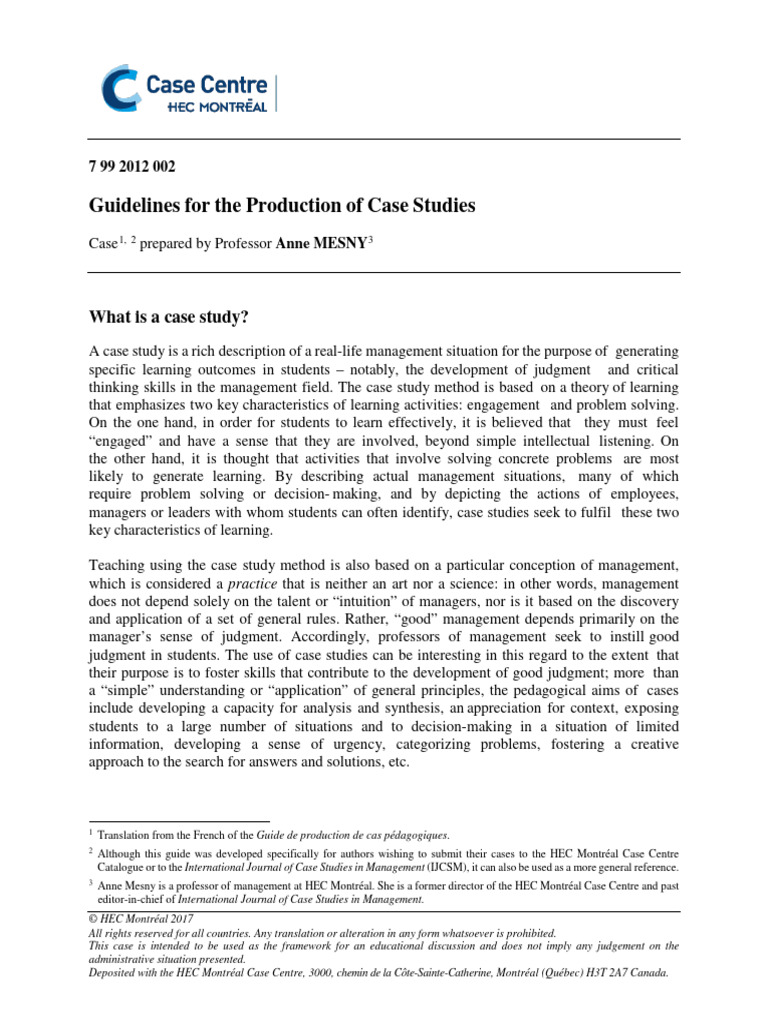 Case Study Guidelines | PDF | Theory | Science