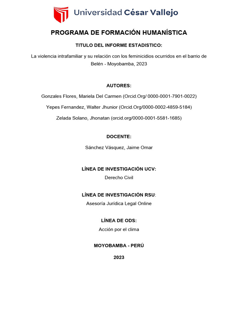 Informe Estadi Stico Masca Final | PDF | Violencia doméstica | Violencia