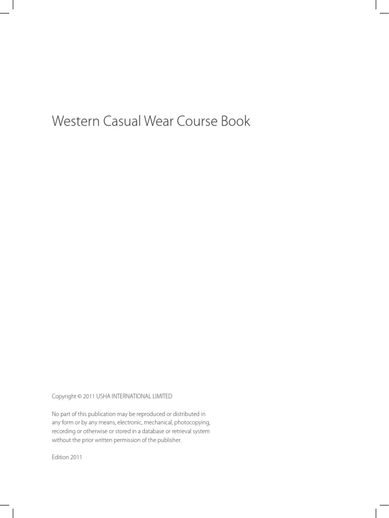 Western Casual Wear Course Book | PDF | Color | Seam (Sewing)