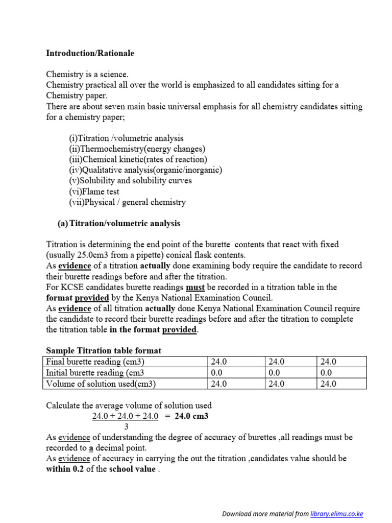 Basic Principles of Chemistry Practicals - Chem - F4 - V1 | PDF ...
