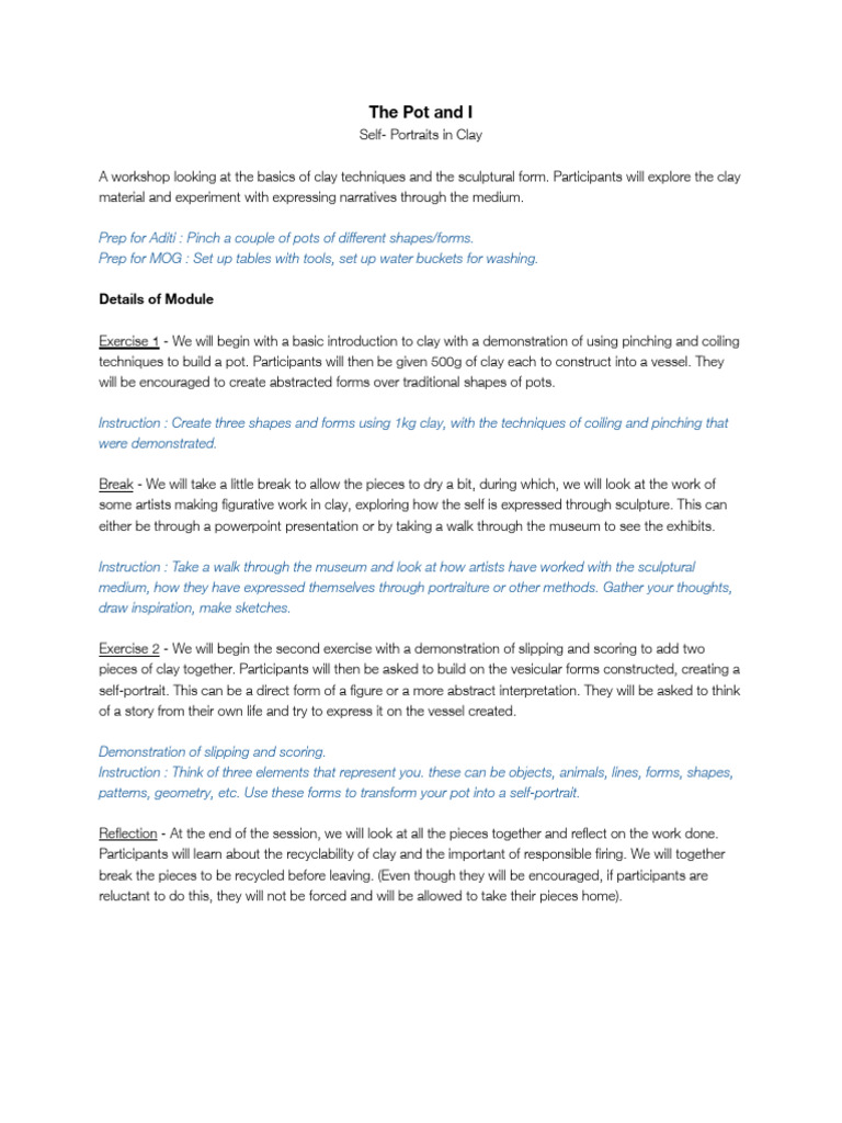 The Pot and I - Self - Portraits in Clay | PDF | Pottery | Sculpture