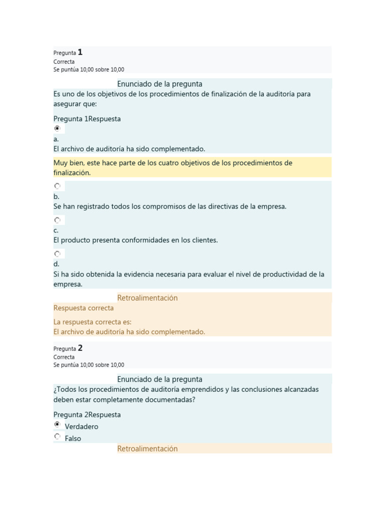 Cuestionario Aa4 | PDF | Auditoría | Business