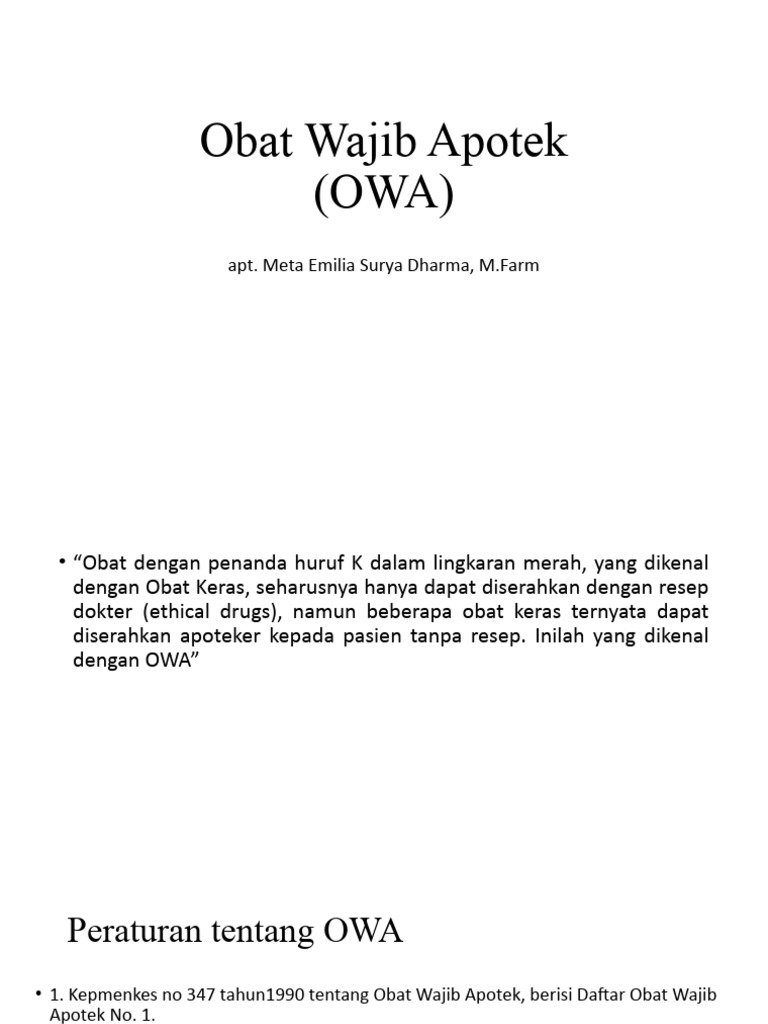 Obat Wajib Apotek 2 | PDF | Kesehatan Holistik | Sains & Matematika