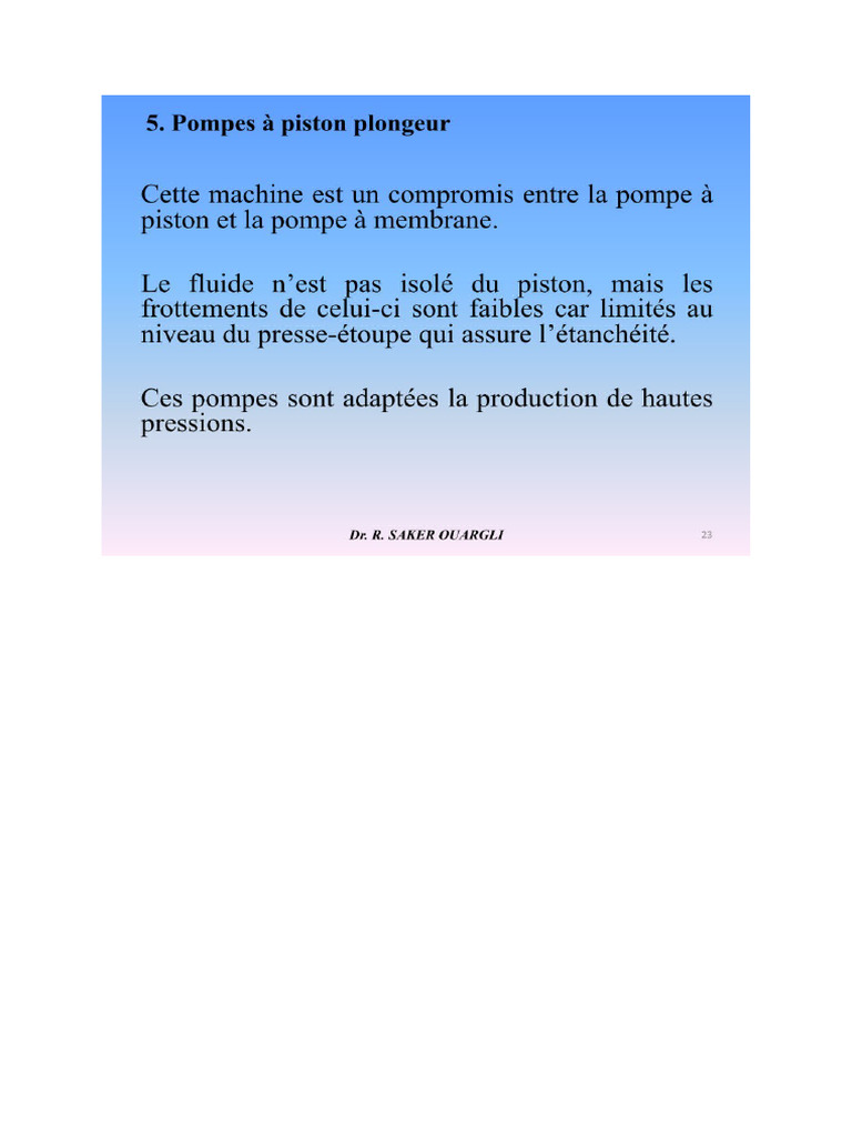 Pompes à piston plongeur | PDF