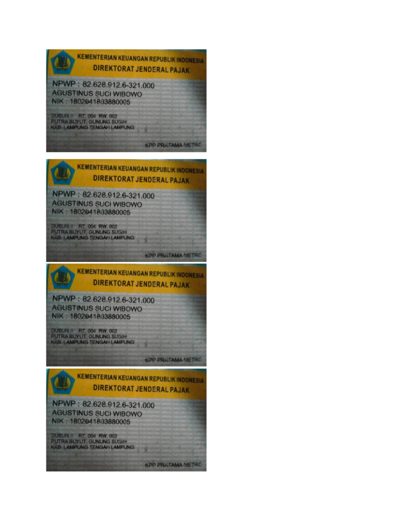 NPWP Agus | PDF