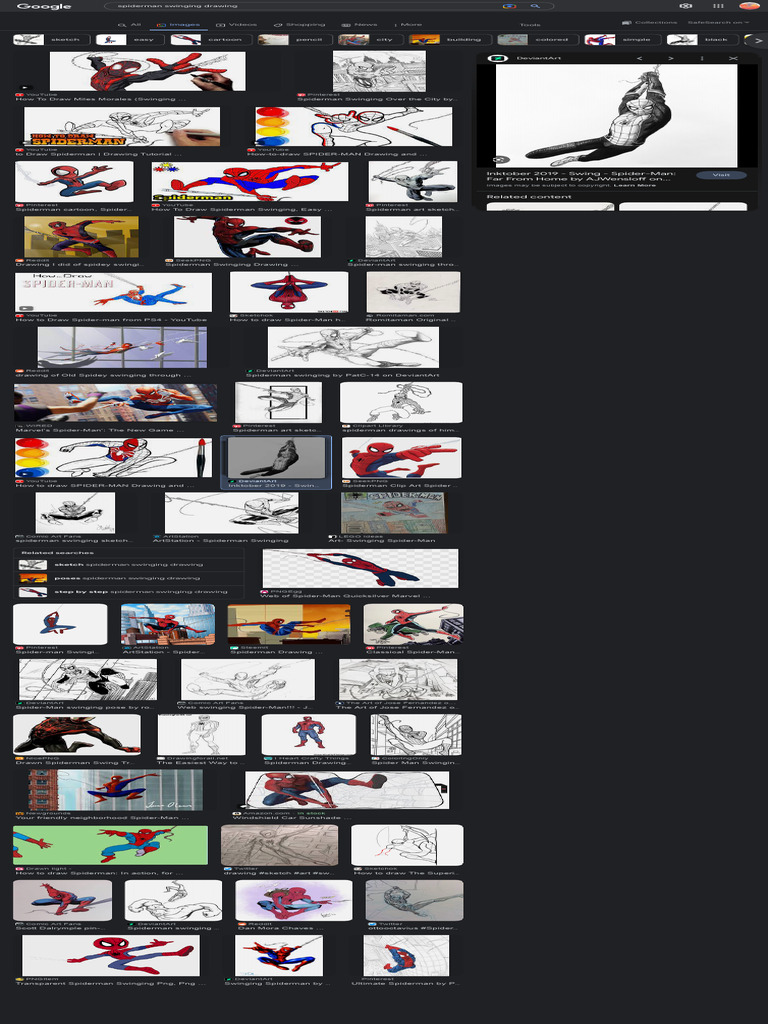 Spiderman Swinging Drawing - Google Search | PDF | Spider Man