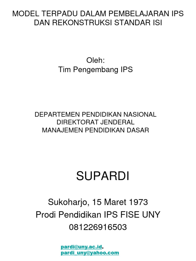 Pembelajaran Ips Terpadu Di SD | PDF