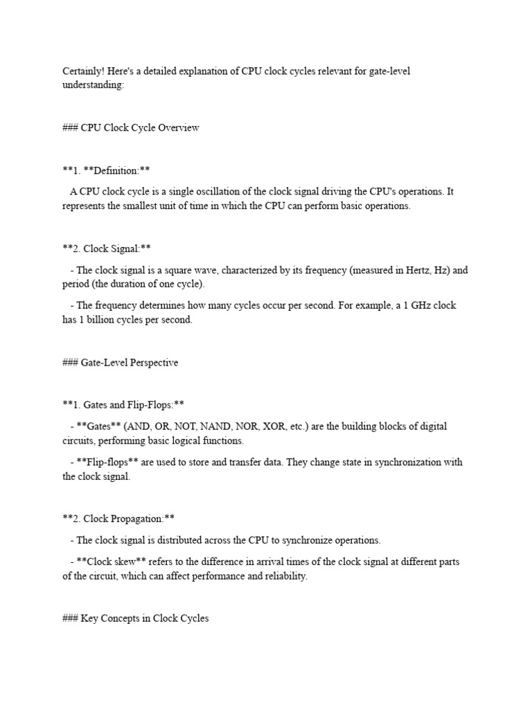 Cpu Clockcycle | PDF | Central Processing Unit | Hertz