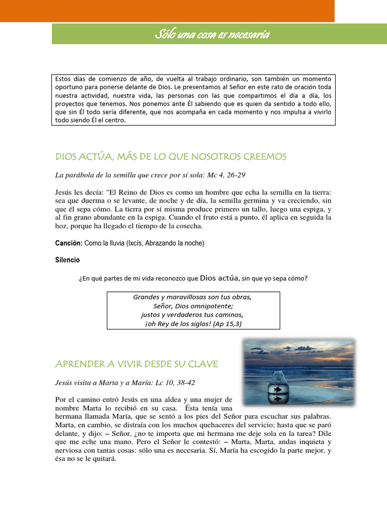 Solo Una Cosa Es Necesaria | PDF | Jesús | María, madre de Jesús