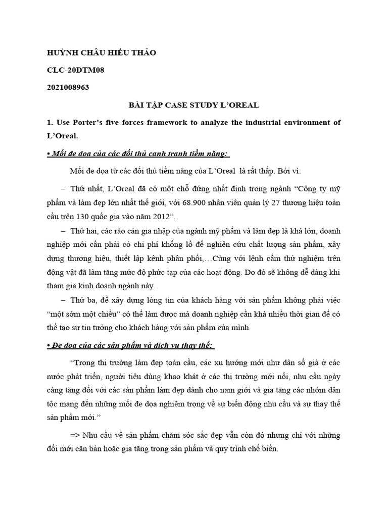 Chiến lược KDQT L'oreal | PDF