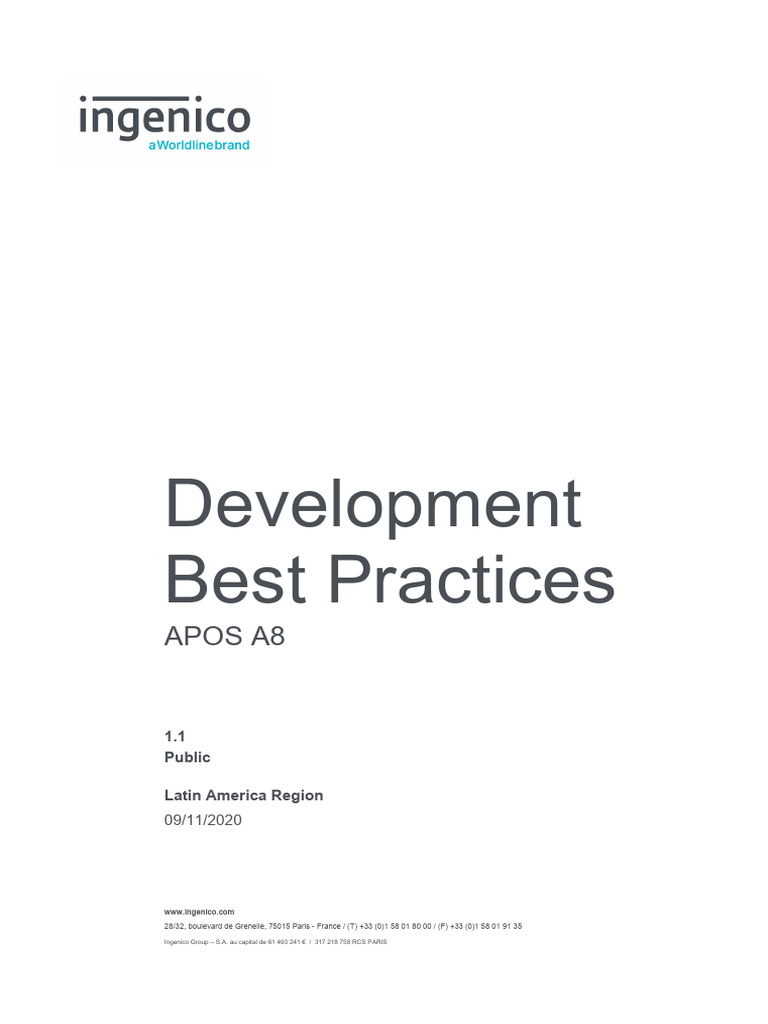 Ingenico APOS A8 Development Guide | PDF | Android (Operating System ...