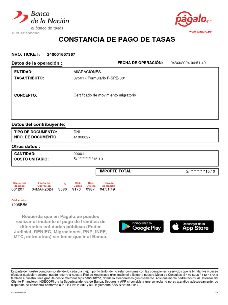 Constancias Pago 240001657367 | PDF | Industrias de servicio | Economias