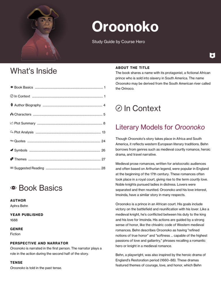 Oroonoko: Themes and Character Analysis | PDF | Atlantic Slave Trade ...