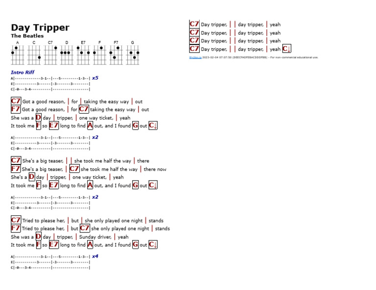 Day Tripper (The Beatles) | PDF