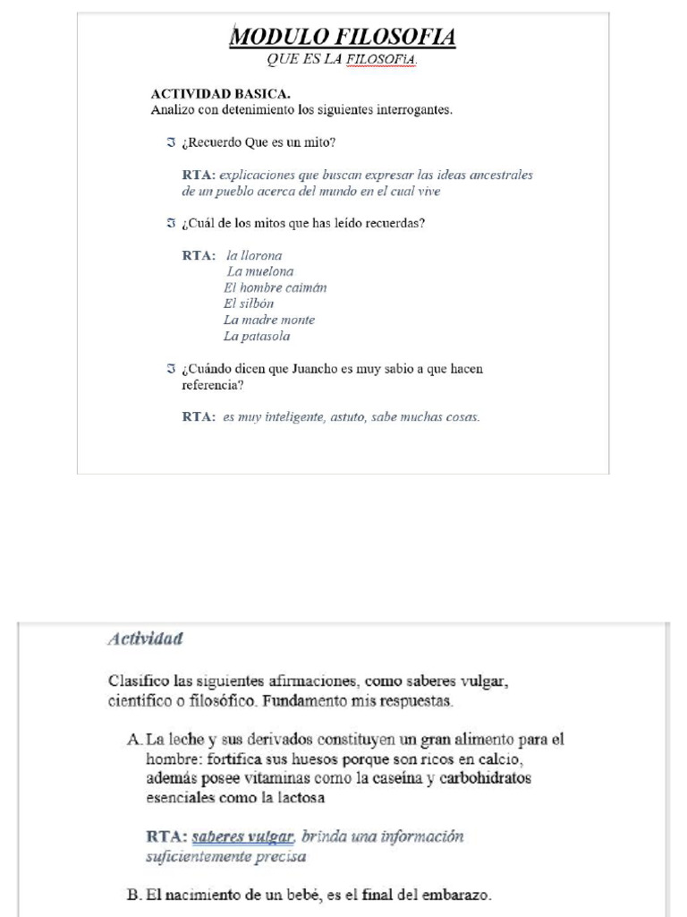 Modulo Filosofia 1 | PDF