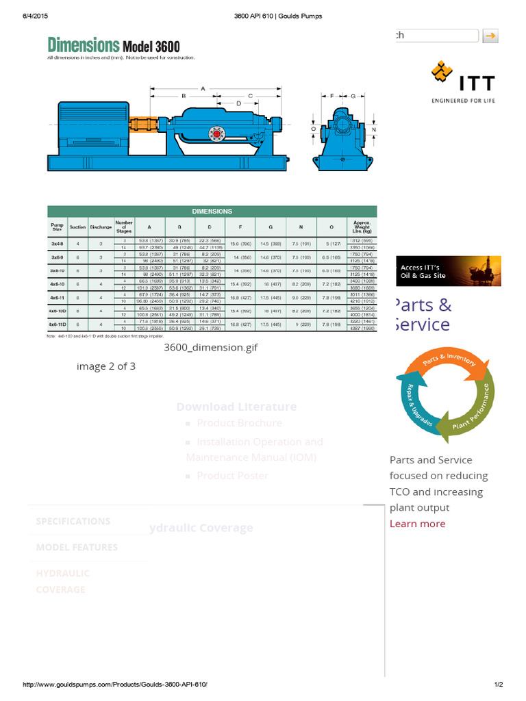 3600 API 610 - Goulds Pumps | PDF | Pump