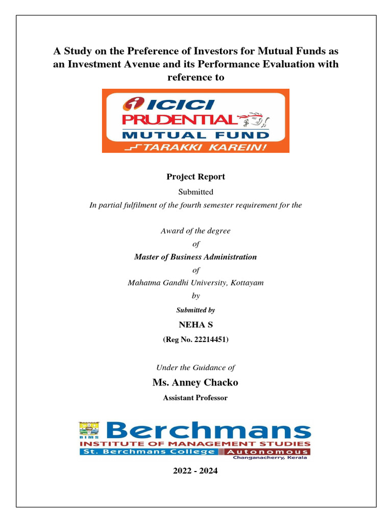 Project Report | PDF | Investment Fund | Investing
