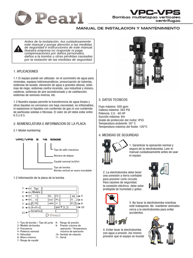 VPC-VPS 1 Manual | PDF | Bomba | Tubería (transporte de fluidos)