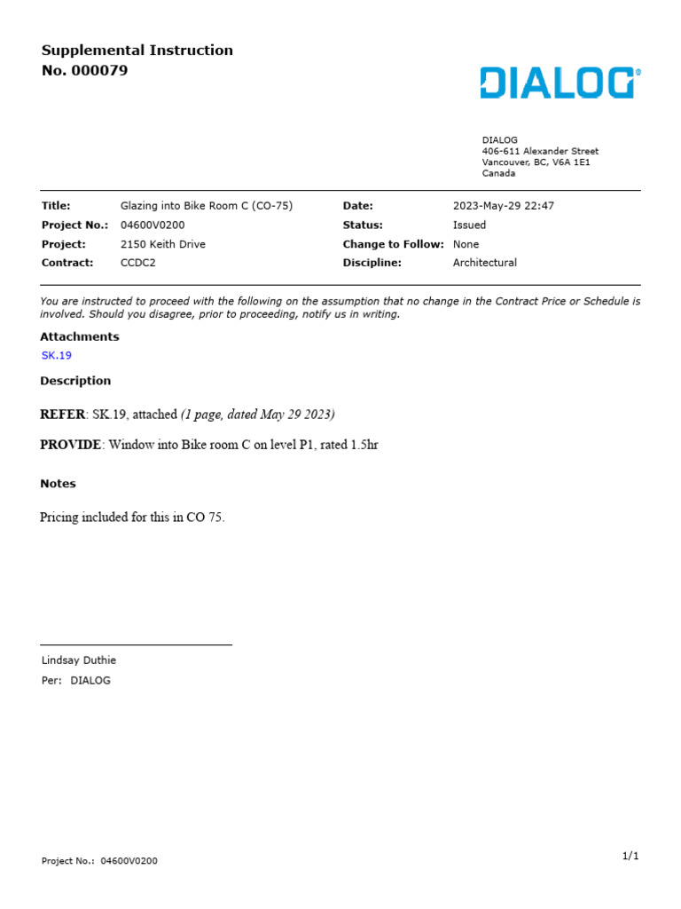2150 - Keith - Drive - Supplemental - Instruction - 000079 - Glazing ...