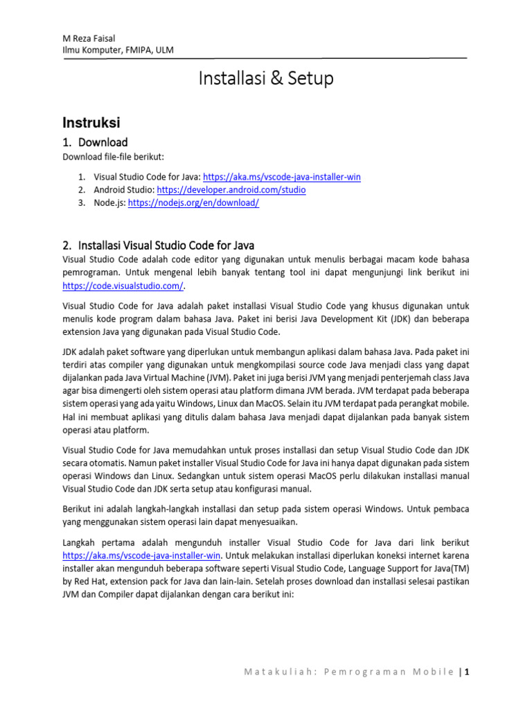 01-Hol-Installasi Dan Setup | PDF | Bisnis | Komputer