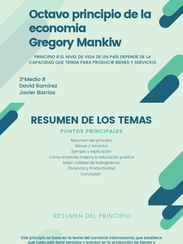 Octavó Principio de La Economía, Gregory Mankiw | PDF | Bienes | Impuestos