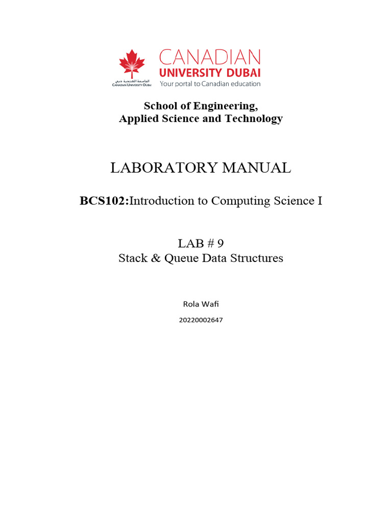 BCS102 LAB 9 Stack Queue | PDF | Queue (Abstract Data Type ...