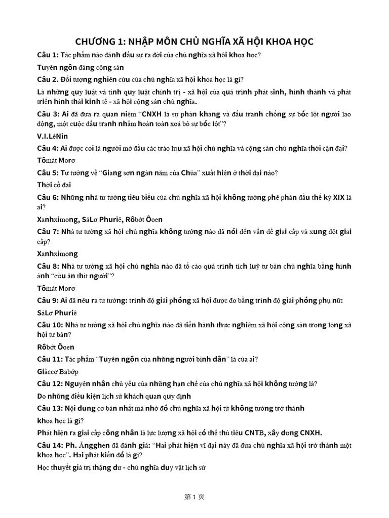 Tài Liệu Ôn Thi Cnxh | PDF