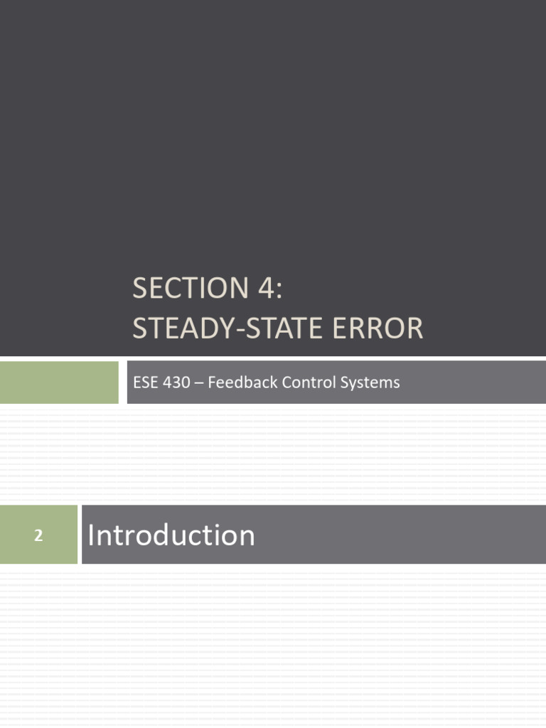Section 4 Steady-State Error | PDF | Control Theory | Steady State