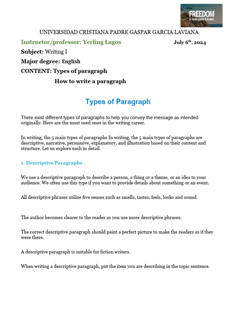 How To Write A Paragraph | PDF | Linguistics | Syntax