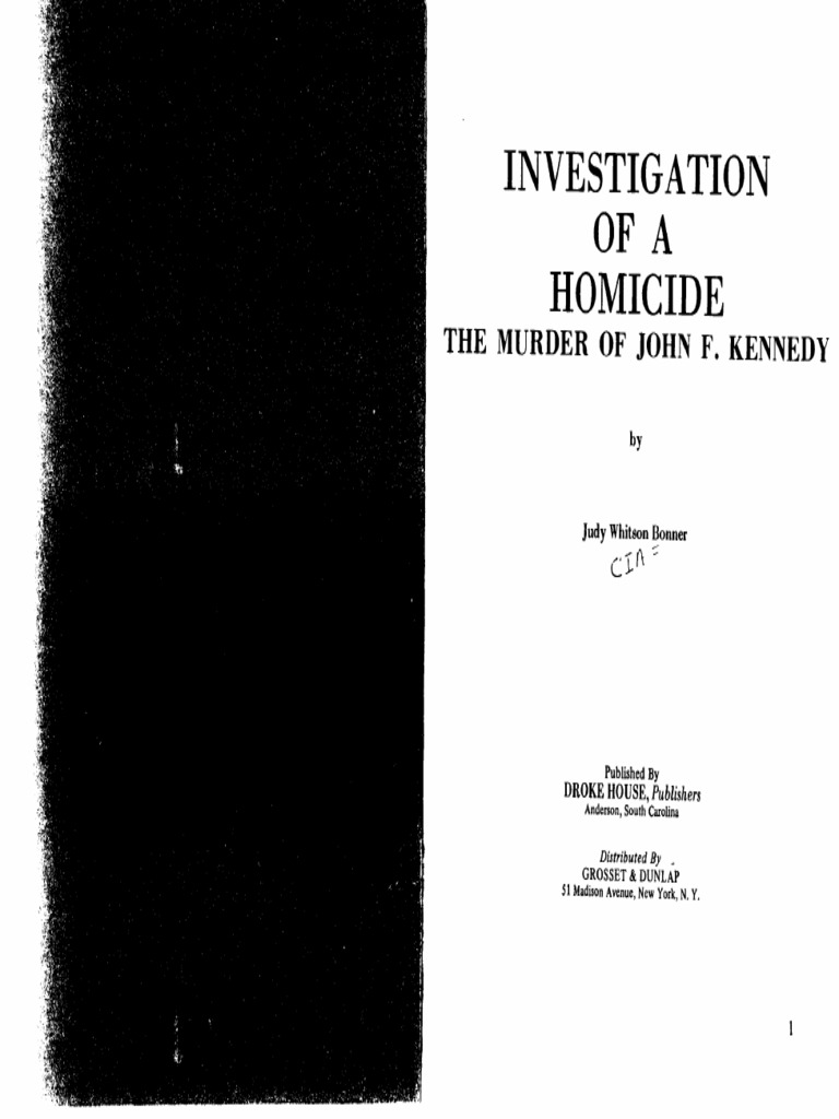 Investigation of A Homicide by Judy Bonner (1969) | PDF
