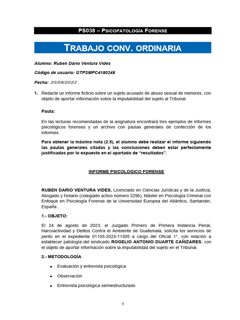 PS038 Trab CO Esp - v0r0 | PDF | Sicología | Guatemala