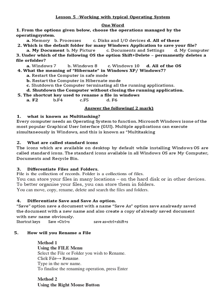 CS Lesson 5 | PDF | Computer File | Window (Computing)