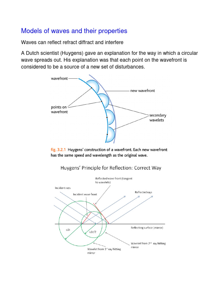AS Unit 2-Models of waves and their properties | PDF | Refraction ...