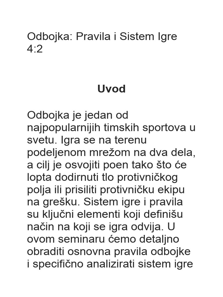 Odbojka | PDF