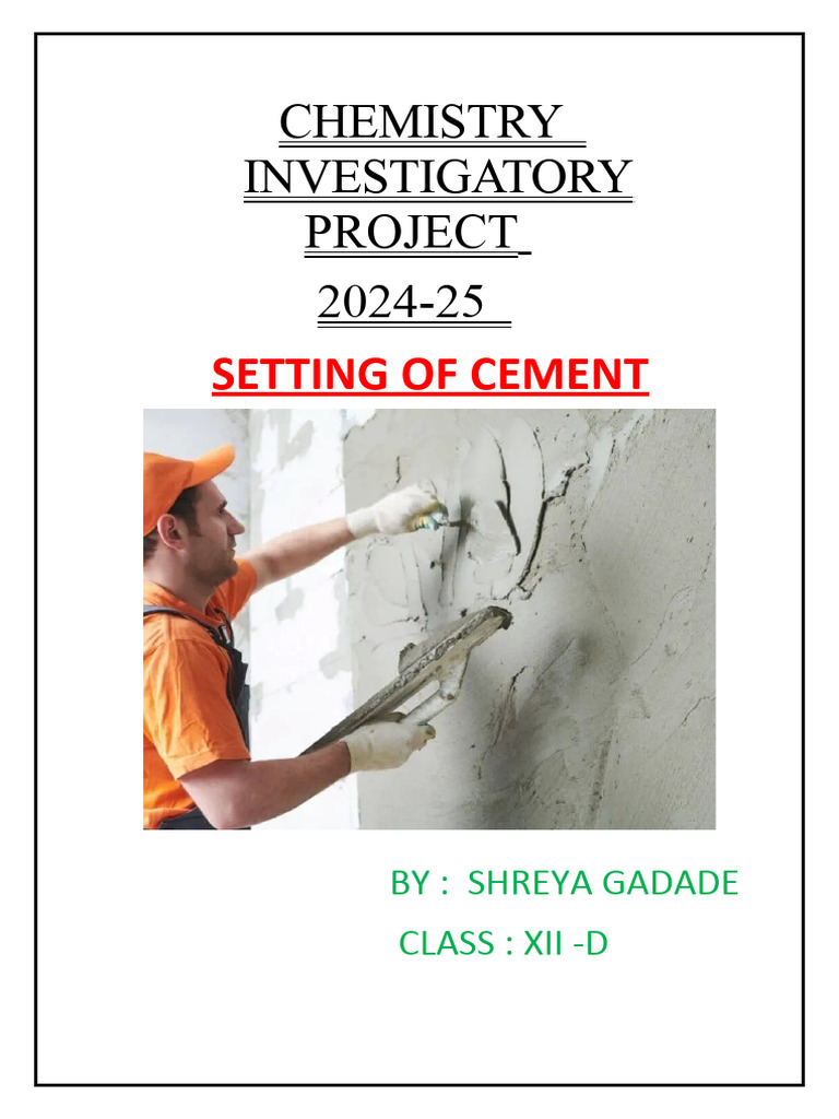 Chem Project Final 2 | PDF | Cement | Mortar (Masonry)