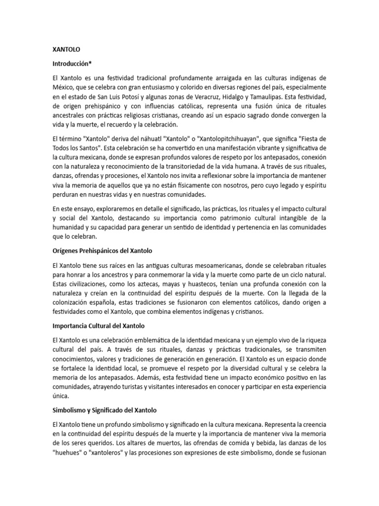 Xantolo 2 | PDF | Tradiciones | Rituales