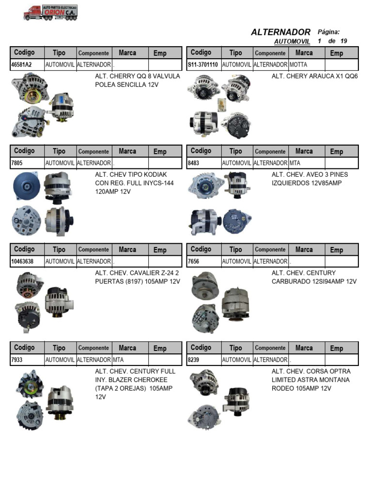 Catalogo Completo Orion 19-10-2023 | PDF | Toyota | Industria del vehículo