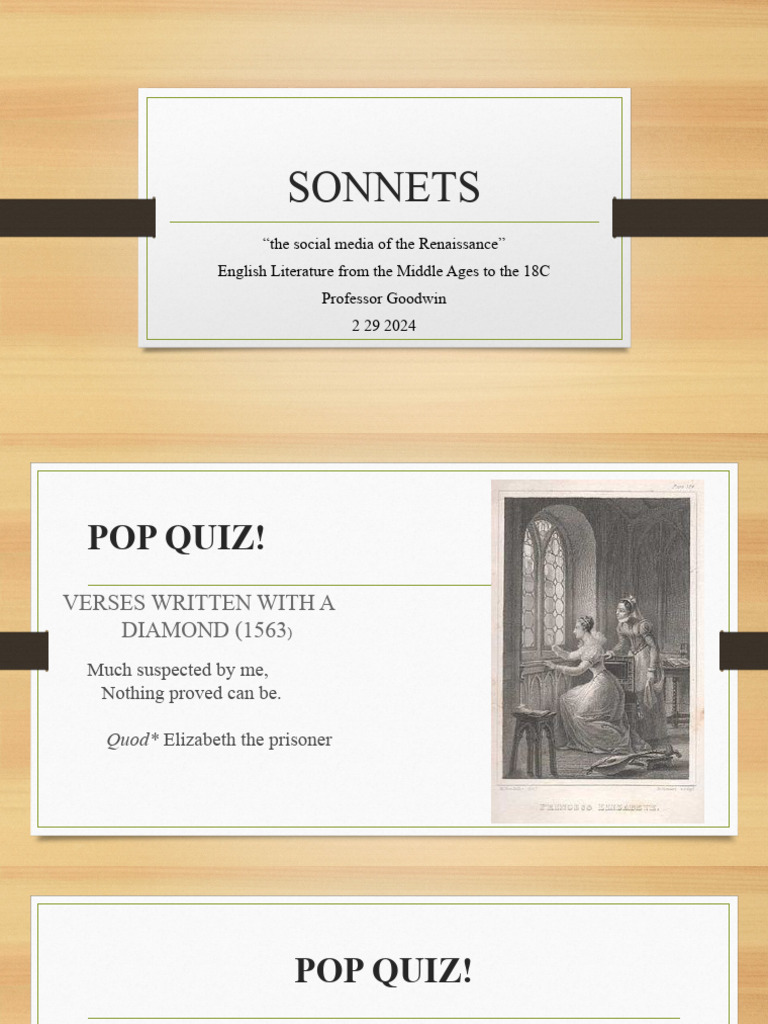 British Lit Sonnets 2 29 Pdf Sonnets Stanzaic Form