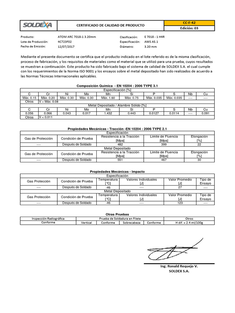 SOLDADURA 7018 | PDF | Química | Ciencias fisicas
