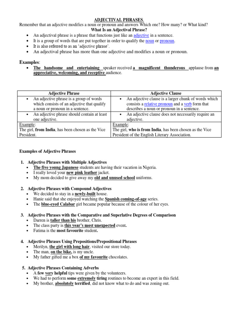 Adjectival Phrases | PDF | Adjective | Linguistics