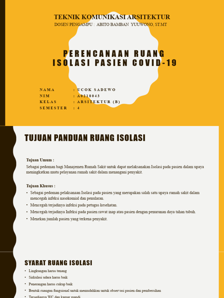 Perencanaan Ruang Isolasi Pasien Covid-19 | PDF