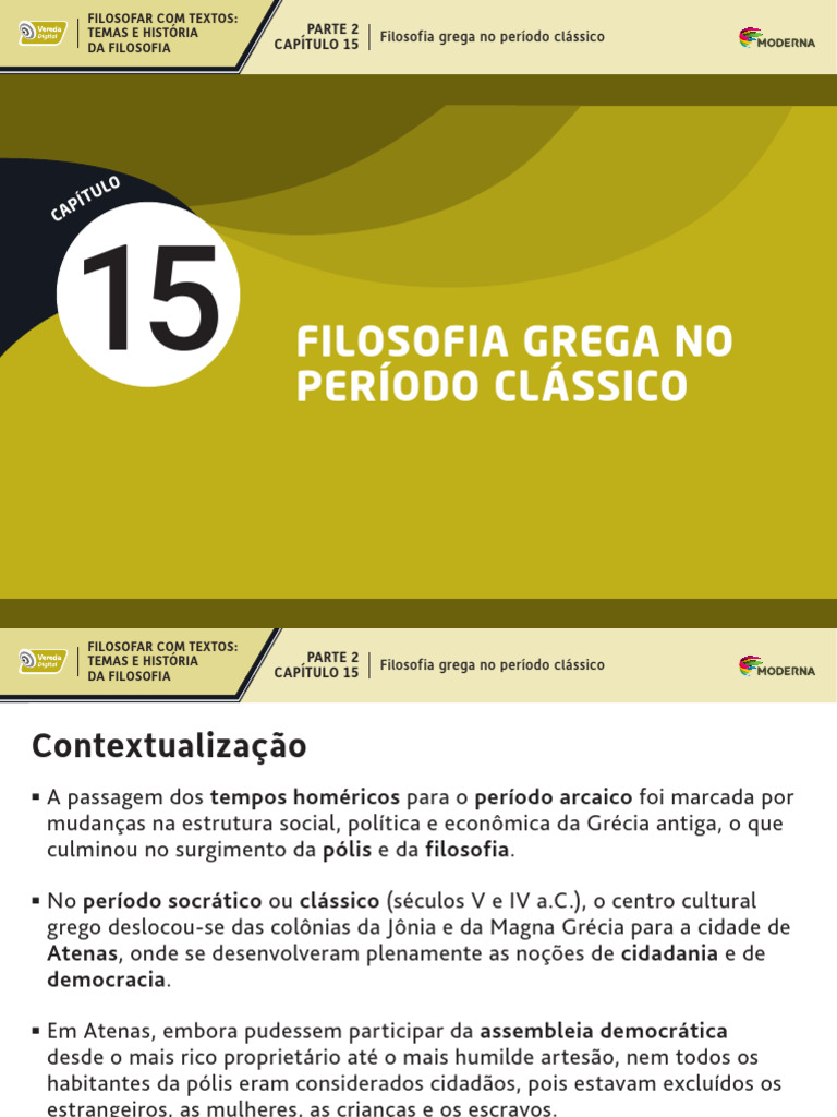 Cap.15 - Filosofia Grega Clássica | PDF | Sócrates | Platão