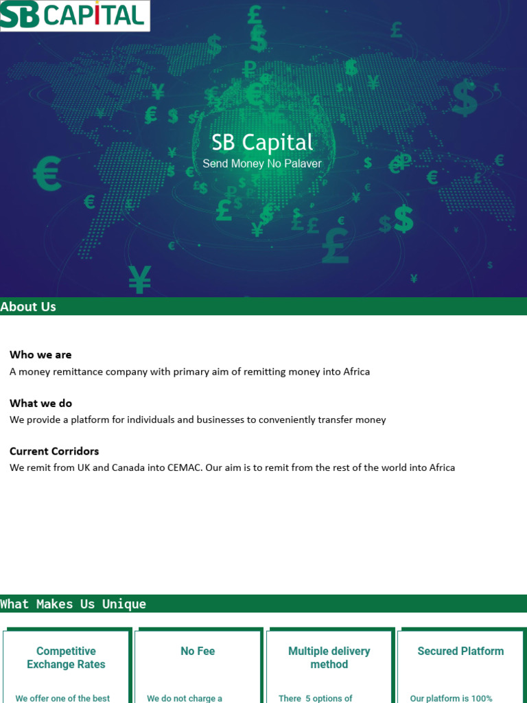SB Capital Overview | PDF | Remittance | Banks