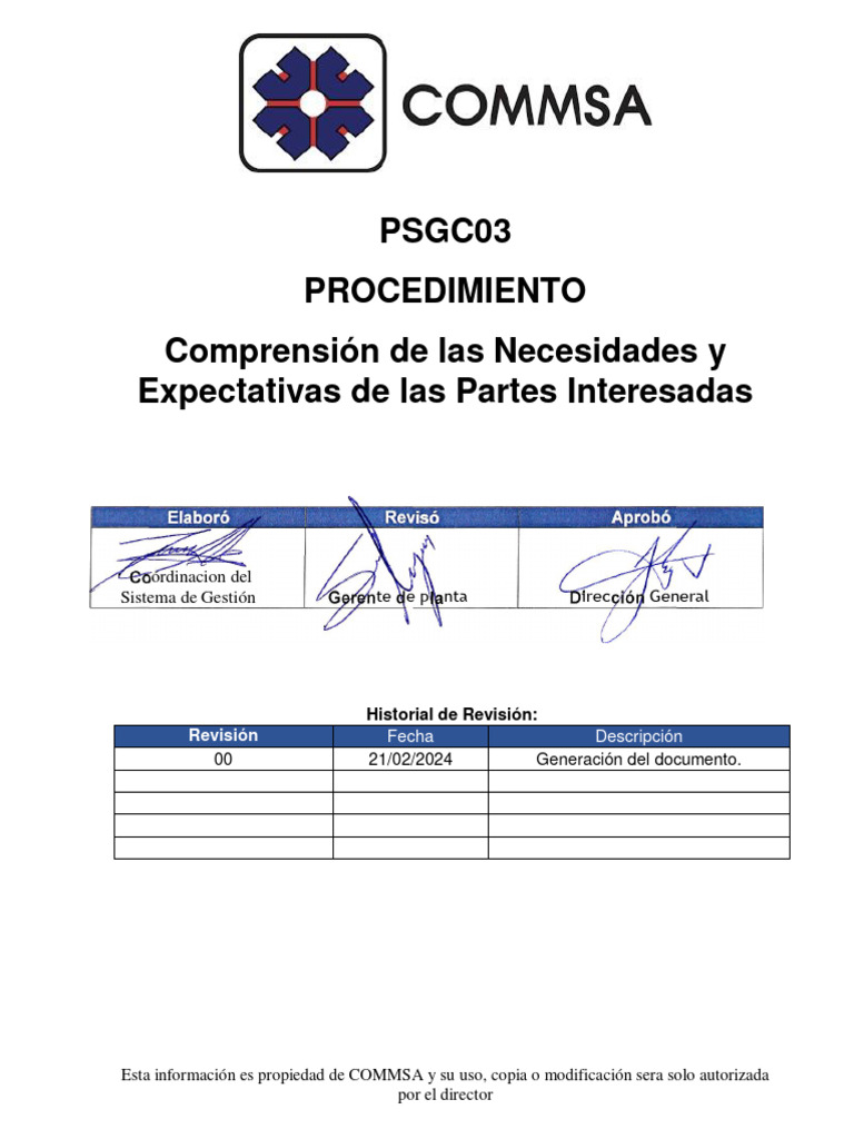 Comprensión de Partes Interesadas SGC | PDF | Sistema de manejo de calidad