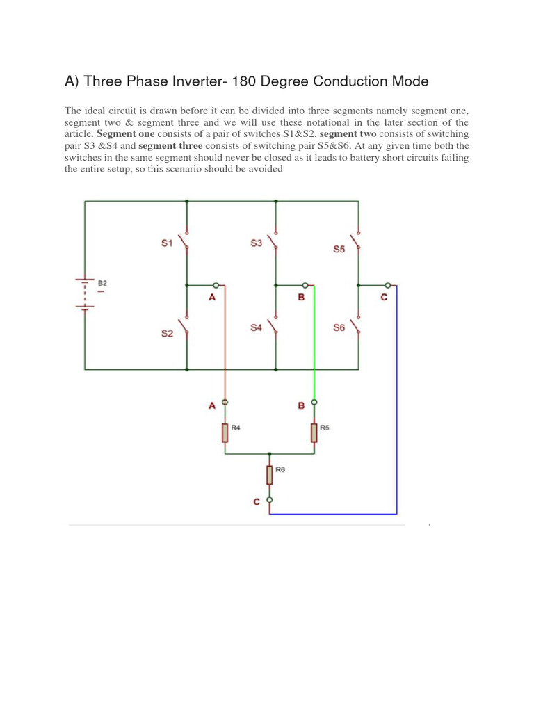 Three-Phase Inverter Switching Guide | PDF | Power Inverter | Phase (Waves)