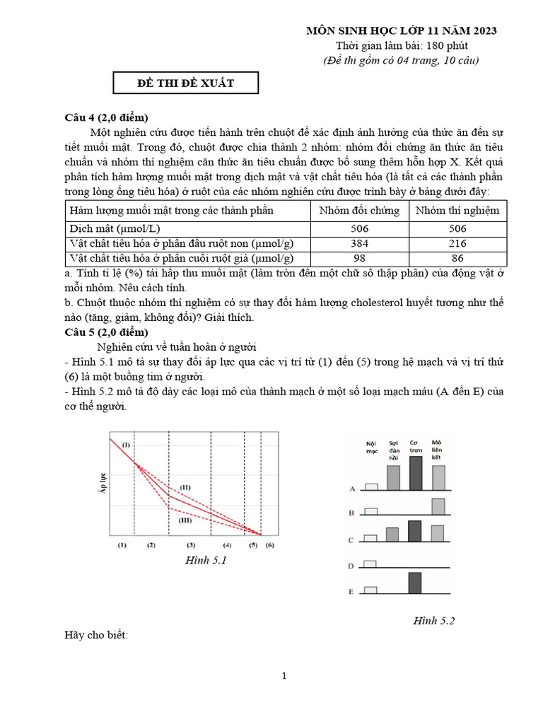 LẠNG SƠN - SINH 11 - ĐỀ THI ĐỀ XUẤT THHV 2023 | PDF