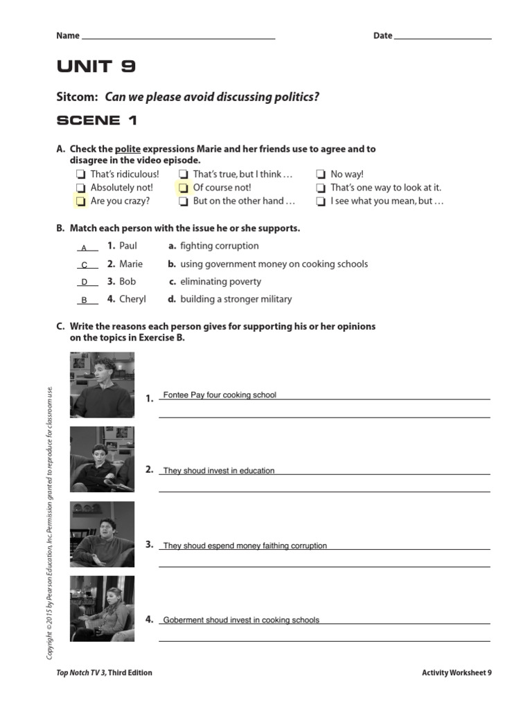 UNIT 09 TV Activity Worksheets 1 | PDF | Censorship